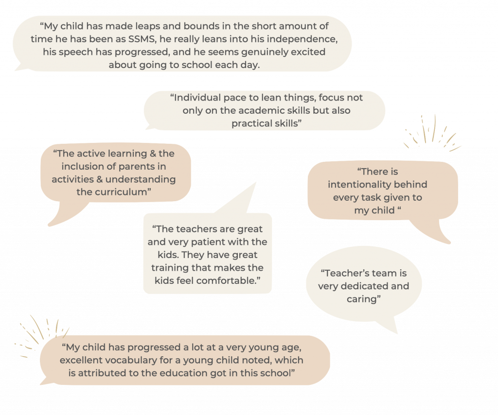 Parent Testimonials - Stepping Stone Montessori School